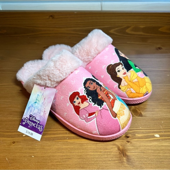 Disney | Shoes | Disney Princess Pink Big Gurls Slipon Slippers Nwt ...
